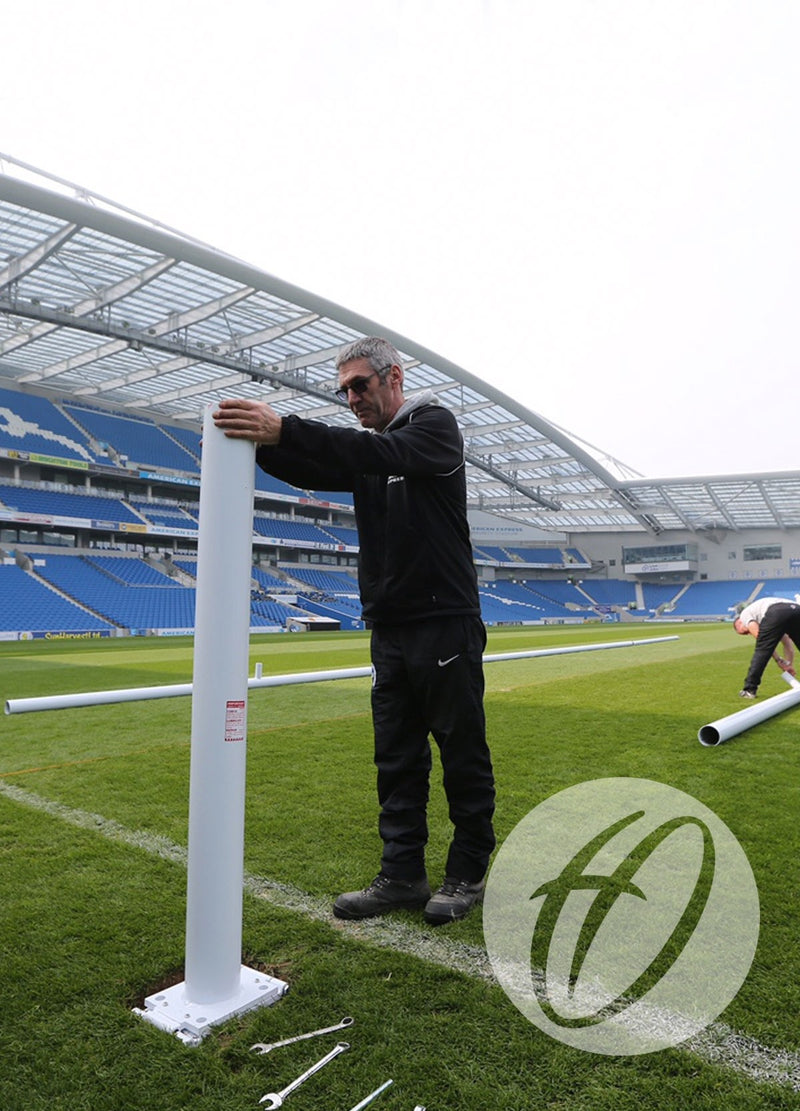 Rugby Posts - 17m Hinged Millennium – Grimshaw Sports Equipment